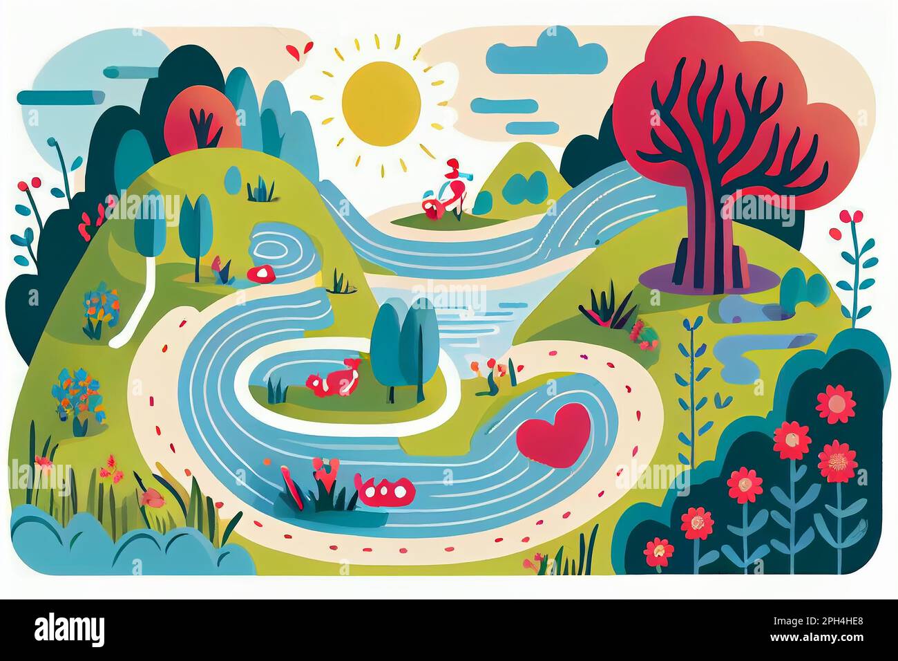 Winding River Cartoon
