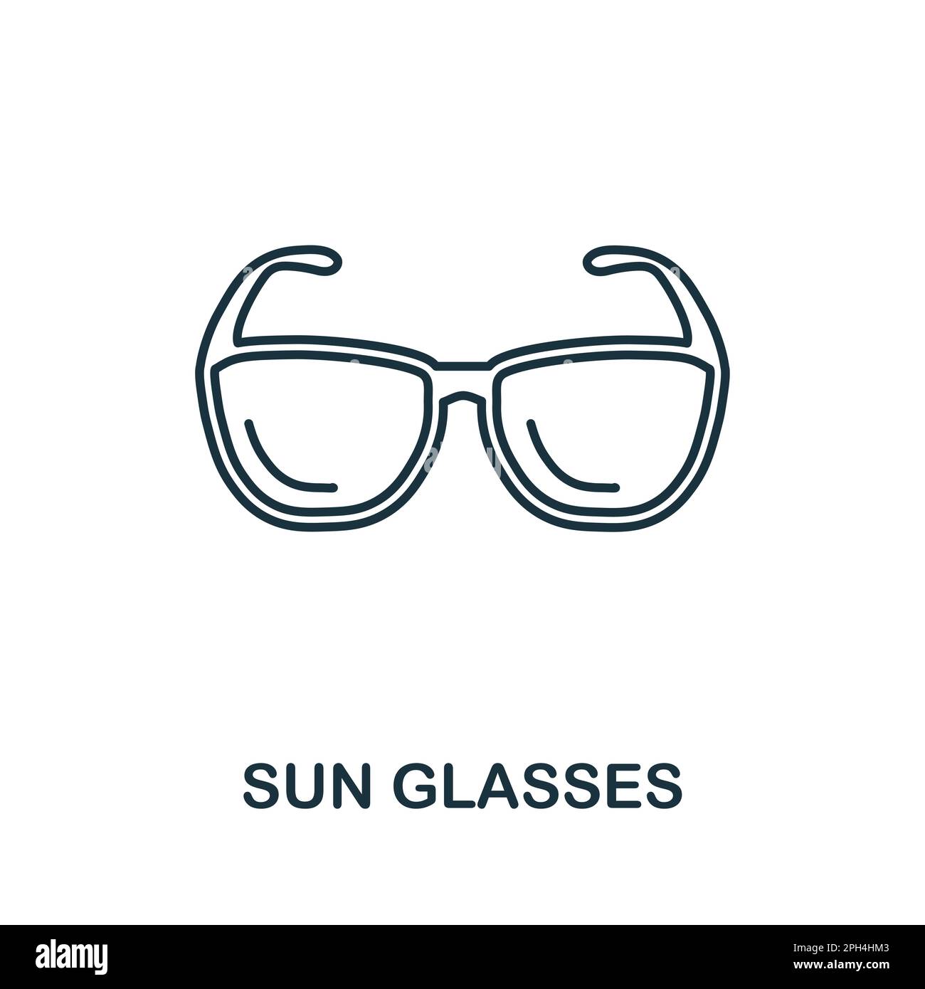 Sun Glasses Line Icon Monochrome Simple Sun Glasses Outline Icon For Templates Web Design And