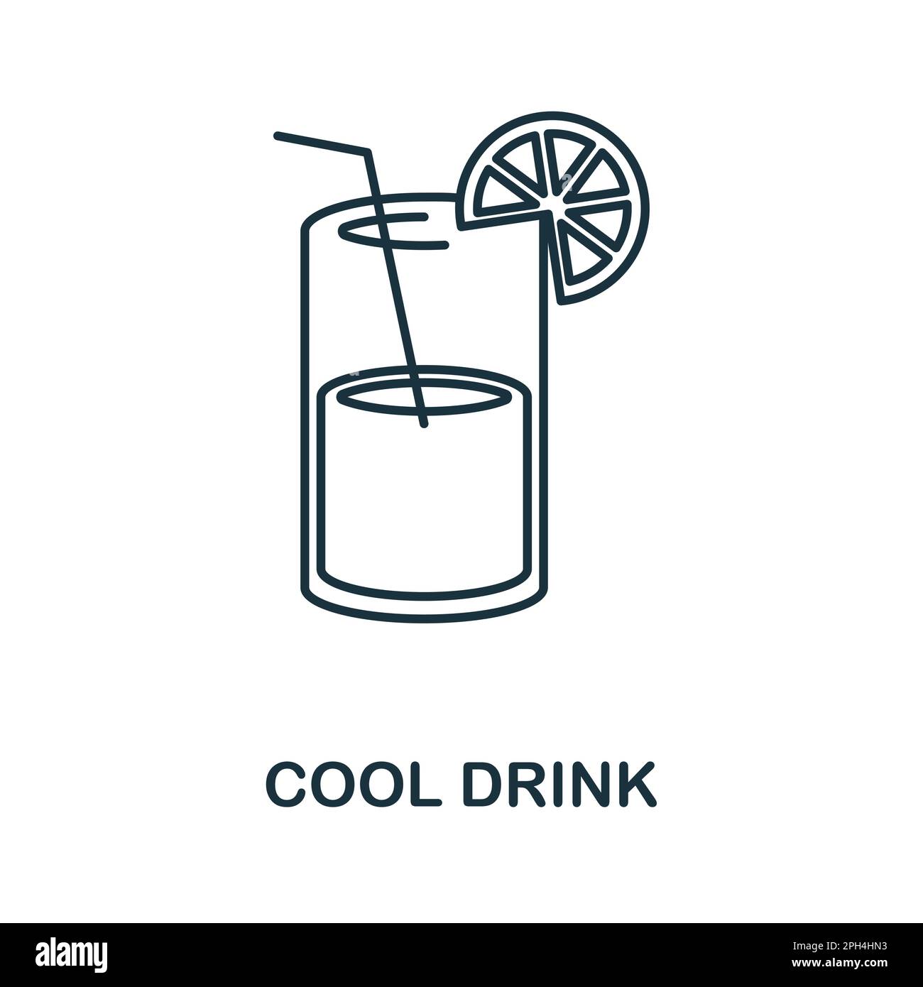 Cool Drink line icon. Monochrome simple Cool Drink outline icon for ...