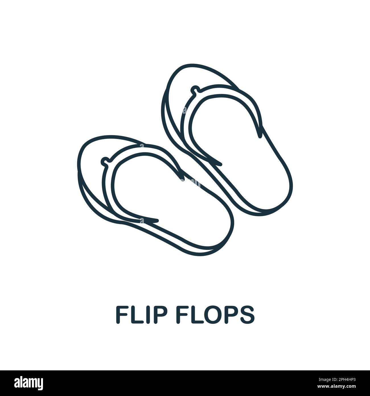 Flip Flops line icon. Monochrome simple Flip Flops outline icon for ...