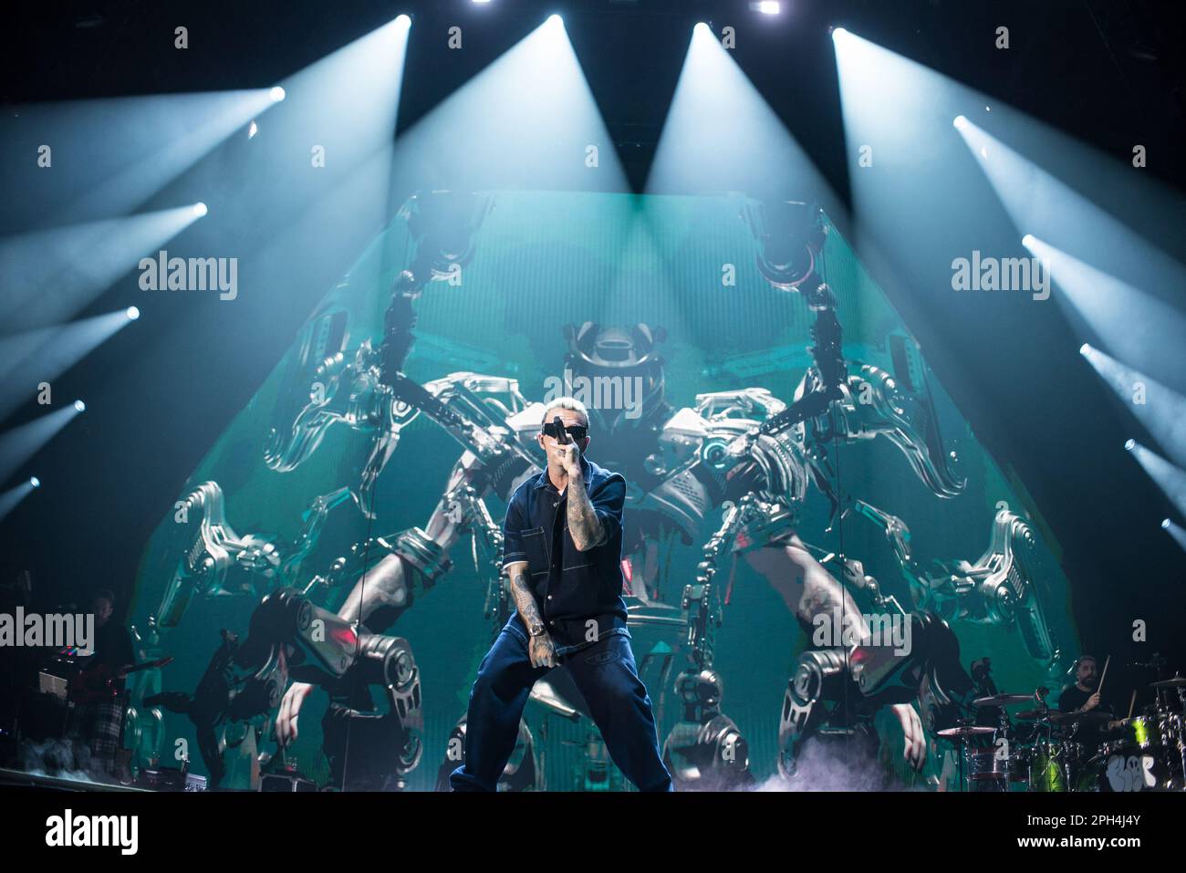 Torino, Italia. 24 marzo 2023. the Italian singer Salmo performed live ...