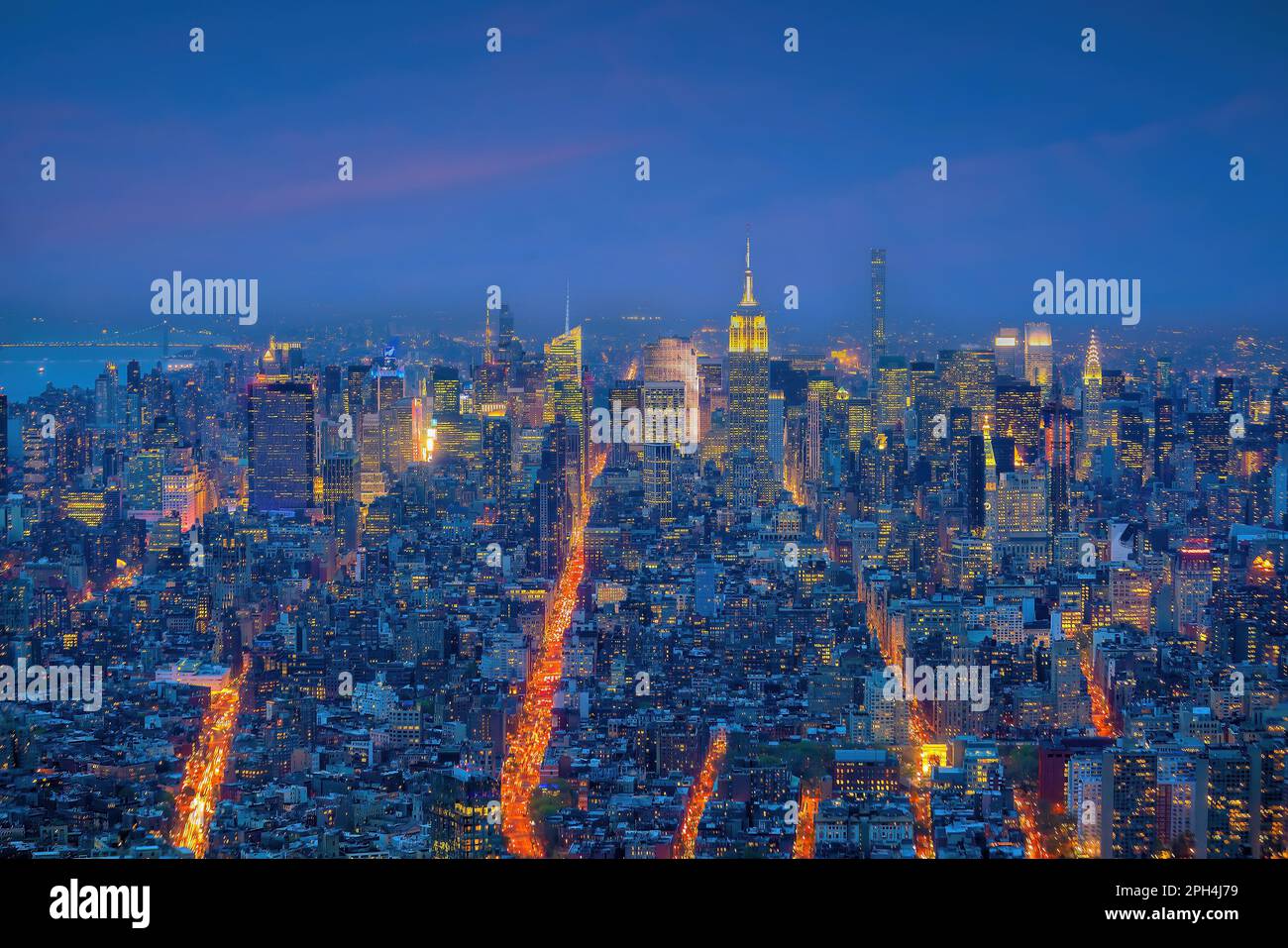 Manhattan city skyline cityscape of New York from top view in USA Stock ...