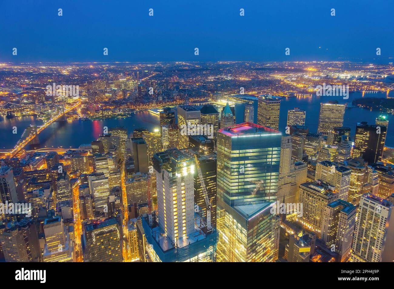 Manhattan city skyline cityscape of New York from top view in USA Stock ...