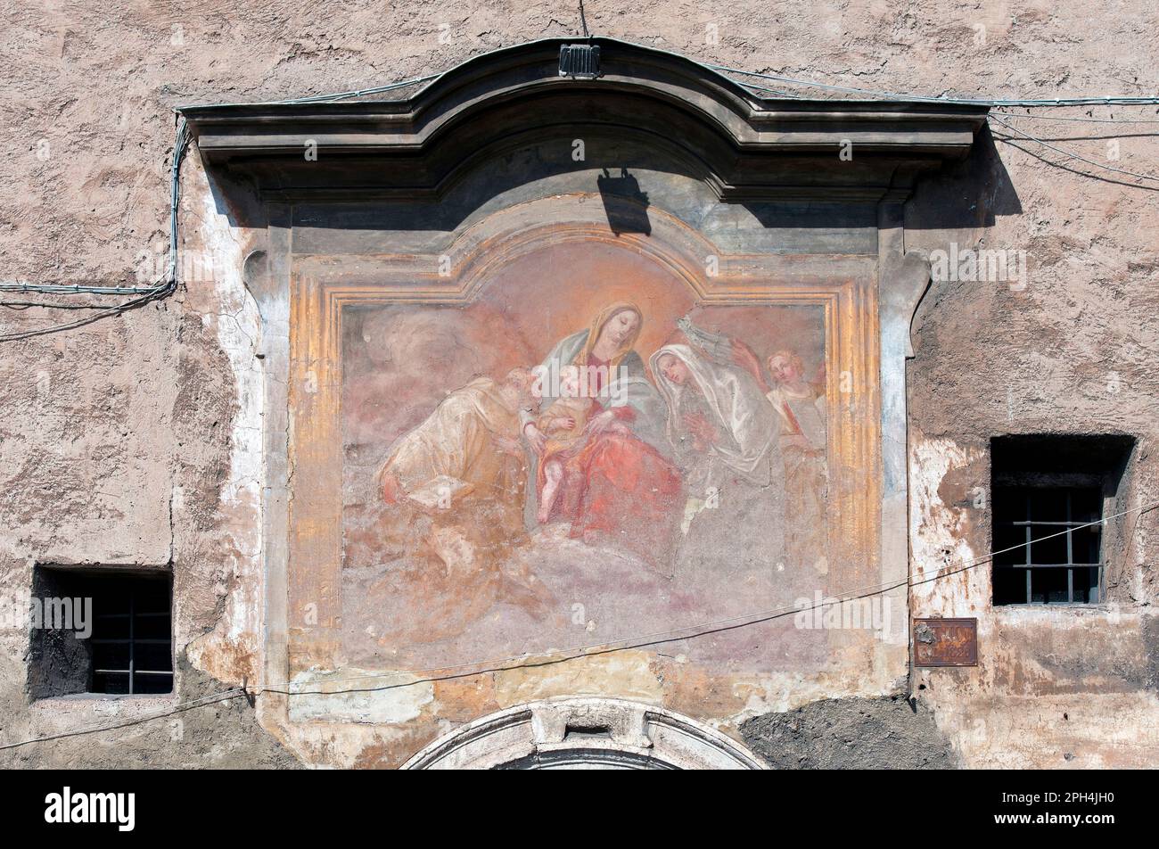 Fresco (18th century) on the outside wall of Monastero delle Oblate di ...