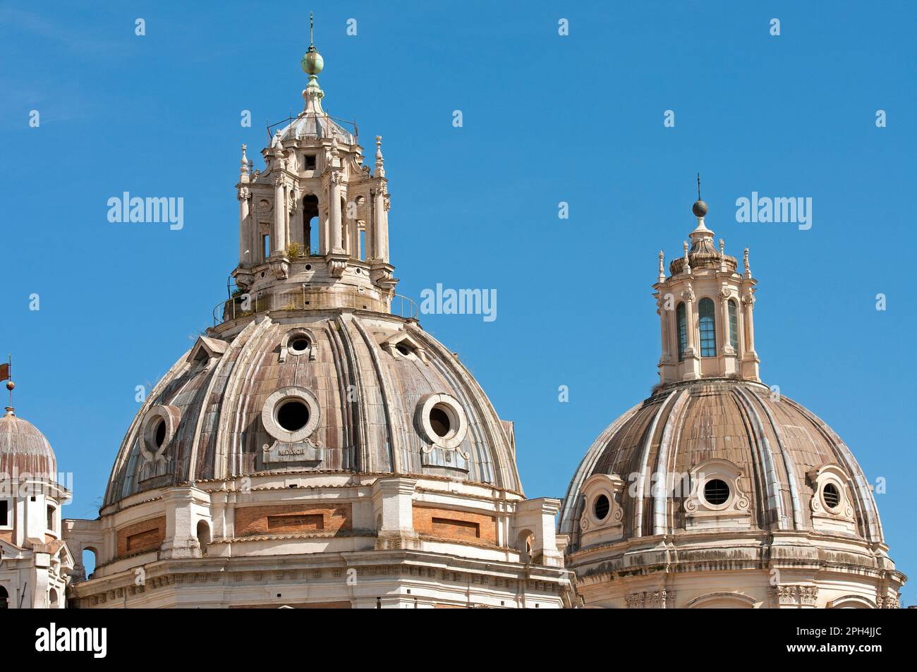 Domes of the churches of Santa Maria di Loreto (on the left) and SS ...