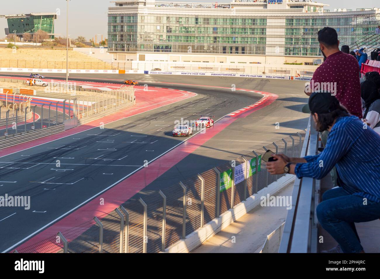 Dubai, UAE - 01.14.2023 - Racing cars on Dubai Autodrome circuit during ...