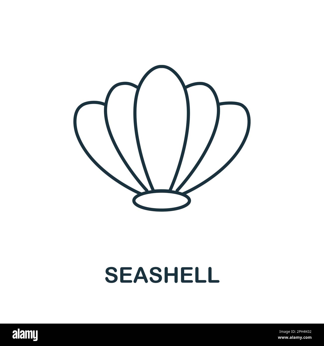 Seashell line icon. Monochrome simple Seashell outline icon for ...