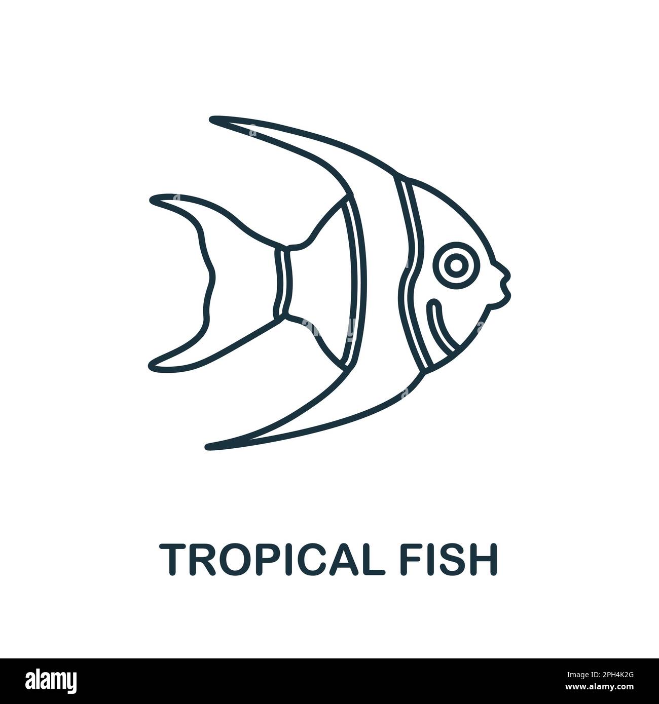 Tropical Fish line icon. Monochrome simple Tropical Fish outline icon ...