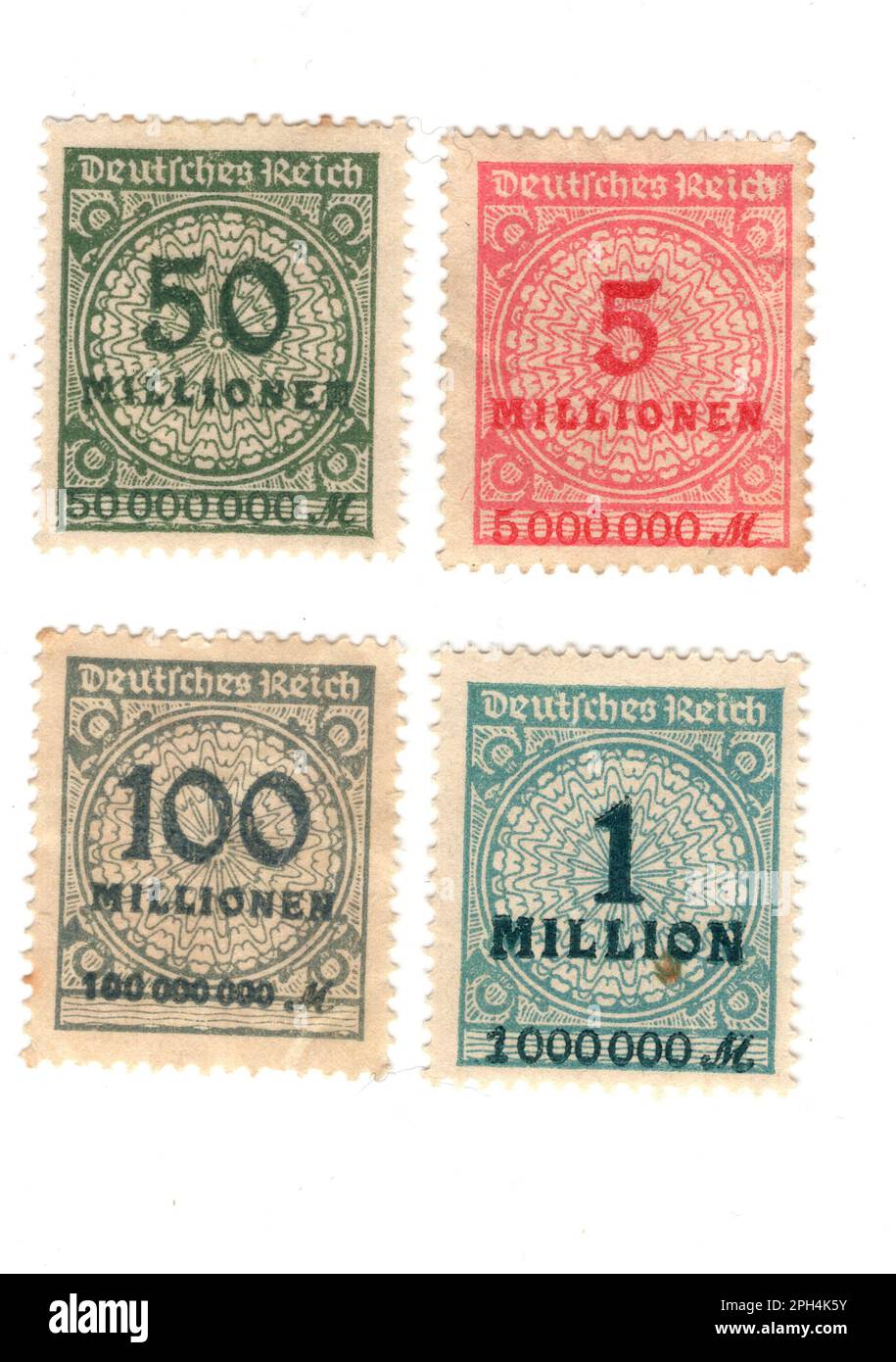 Vintage mint postage stamps from Germany isolated on a white background ...