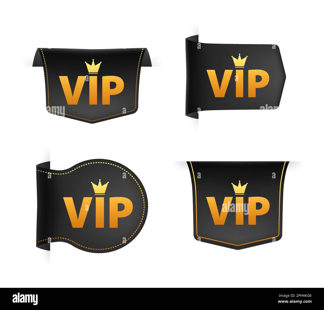 Black ribbon with text VIP. Banner ribbon label VIP club Stock Vector ...