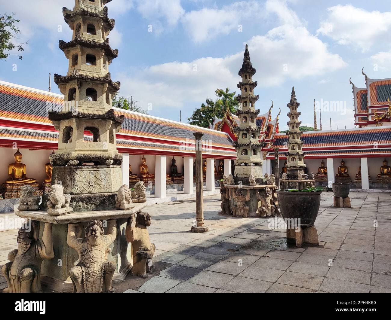Phra Rabiang in the Wat Pho, Bangkok. It consists of cloisters with ...