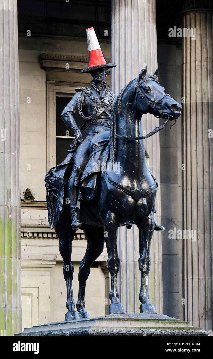 The equestrian statue of Arthur Wellesley, 1st Duke of Wellington in ...
