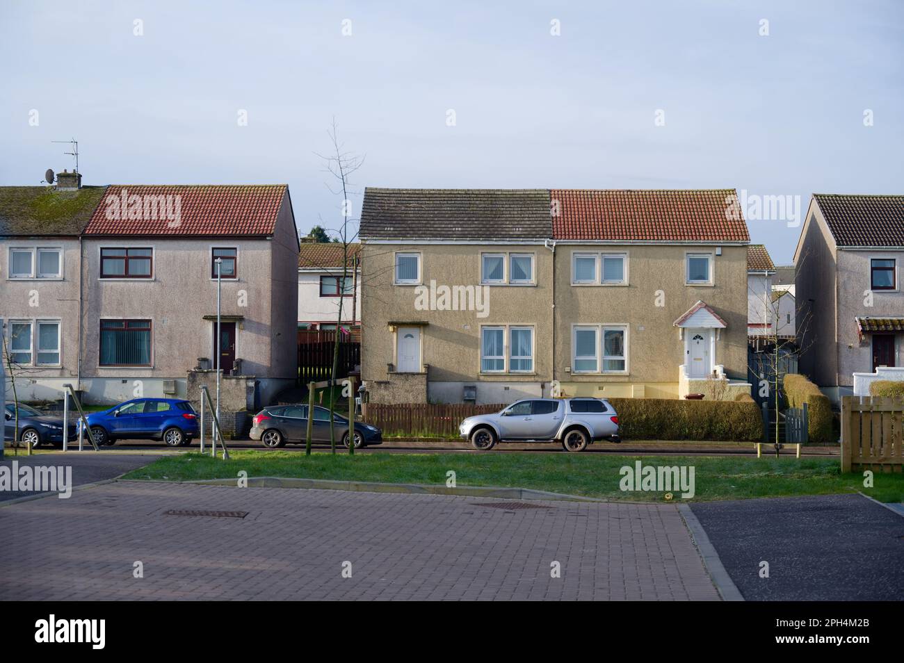Council houses in poor estate with high populations and many social ...
