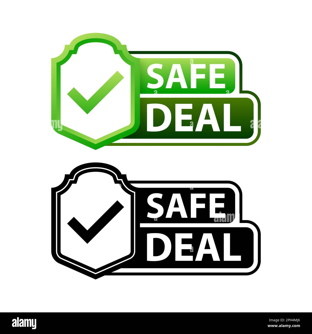 Safe deal label. International agreement. Maximum security and ...