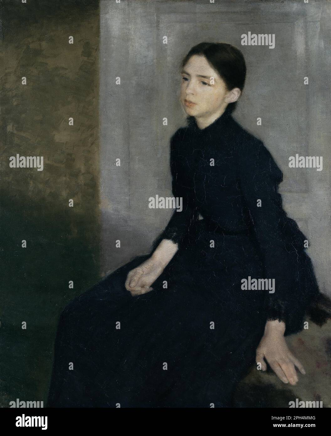 Portrait of a young woman. The artist's sister Anna Hammershøi 1885 by ...