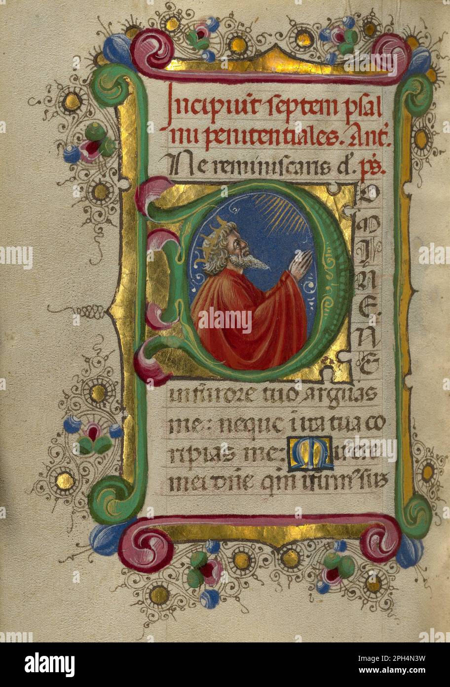 Initial D: David in Prayer about 1469 by Taddeo Crivelli Stock Photo ...