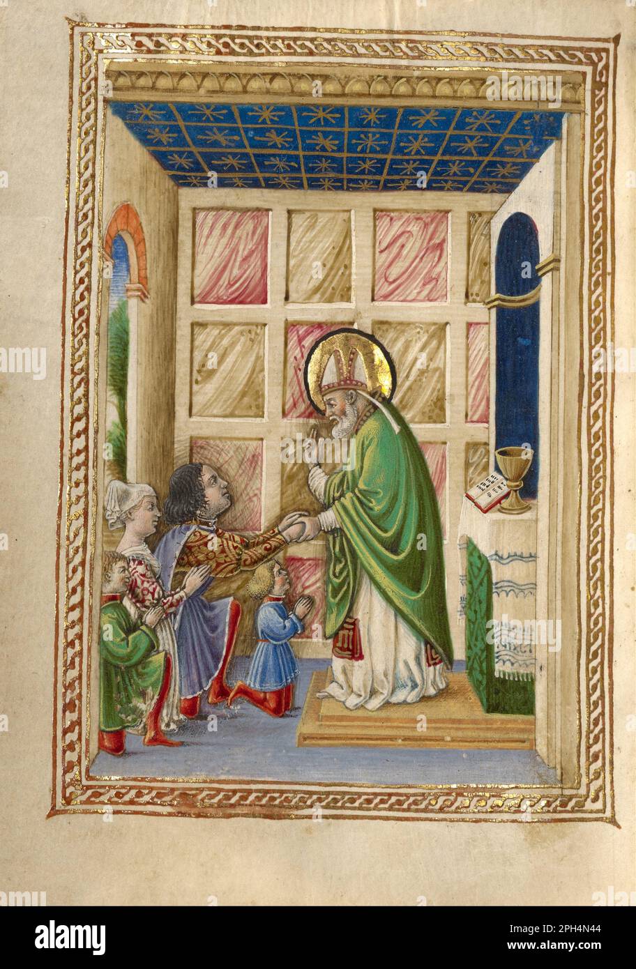 Saint Bellinus Celebrating Mass about 1469 by Taddeo Crivelli Stock ...