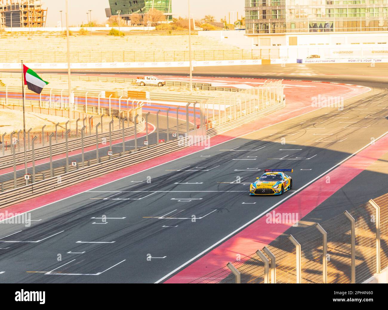 Dubai, UAE - 01.14.2023 - Racing cars on Dubai Autodrome circuit during ...