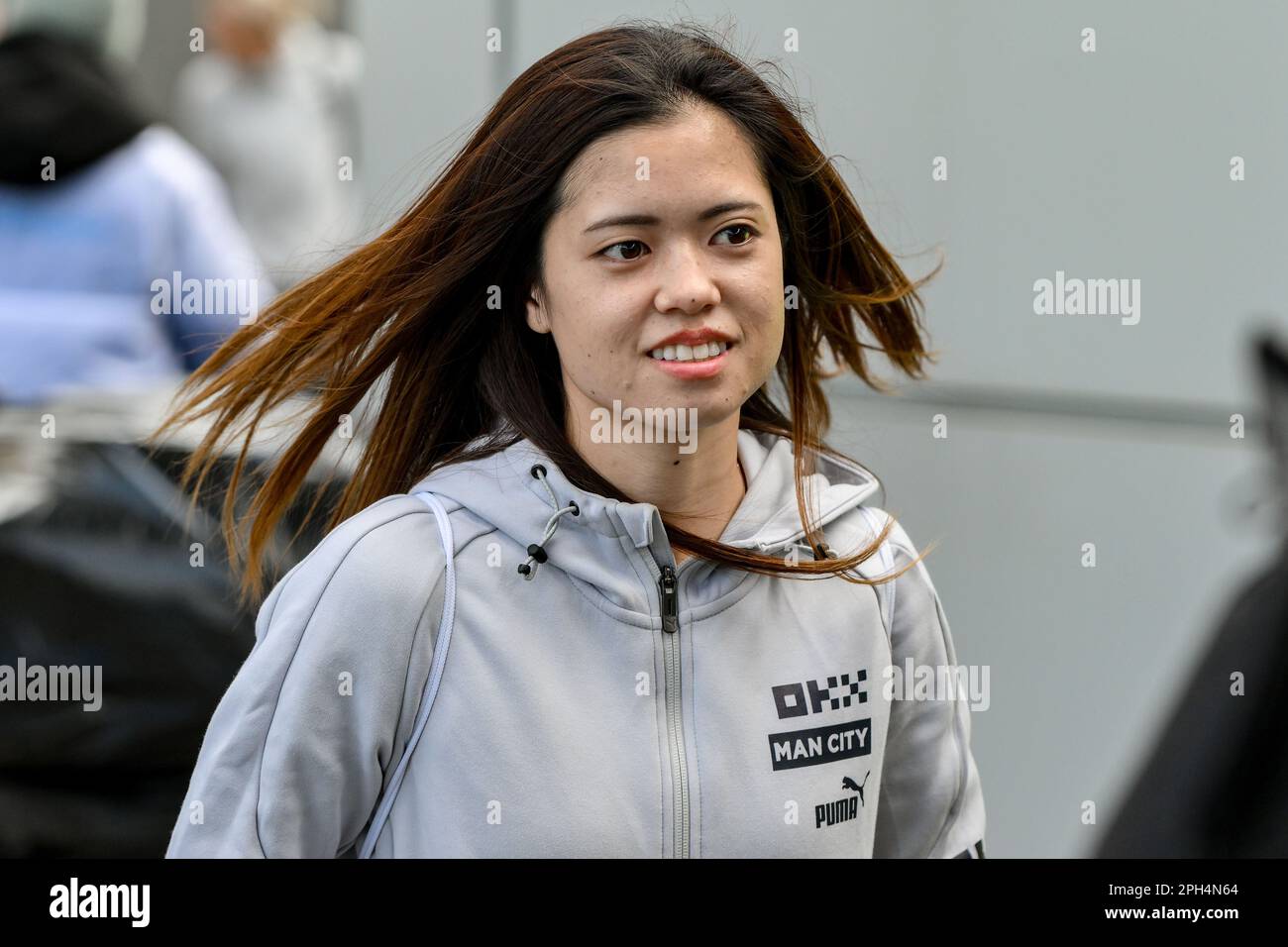 Yui Hasegawa #25 of Manchester City Women arriving before The FA Women's Super League match ...