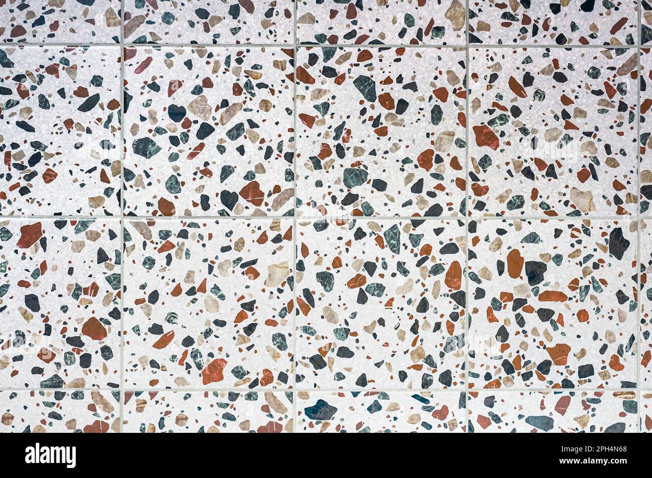 The texture of ceramic terrazzo tiles, many different granular ...