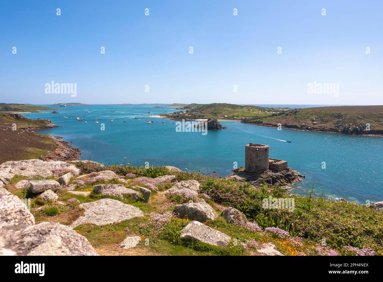 Tresco, Isles of Scilly, UK: view over New Grimsby Sound from Castle ...