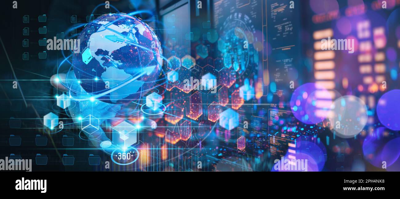 Metaverse digital cyber world technology concept businessman success ...