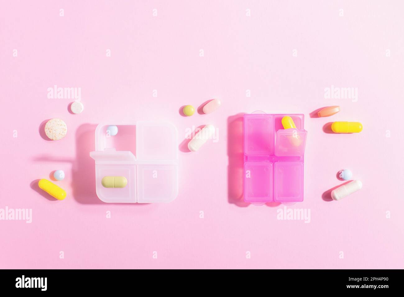 Pharmaceutical colourful medical pills, tablets, capsules and pill ...