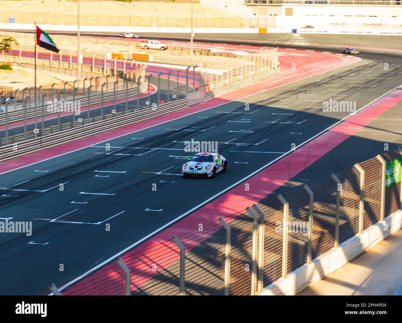 Dubai, UAE - 01.14.2023 - Racing cars on Dubai Autodrome circuit during ...