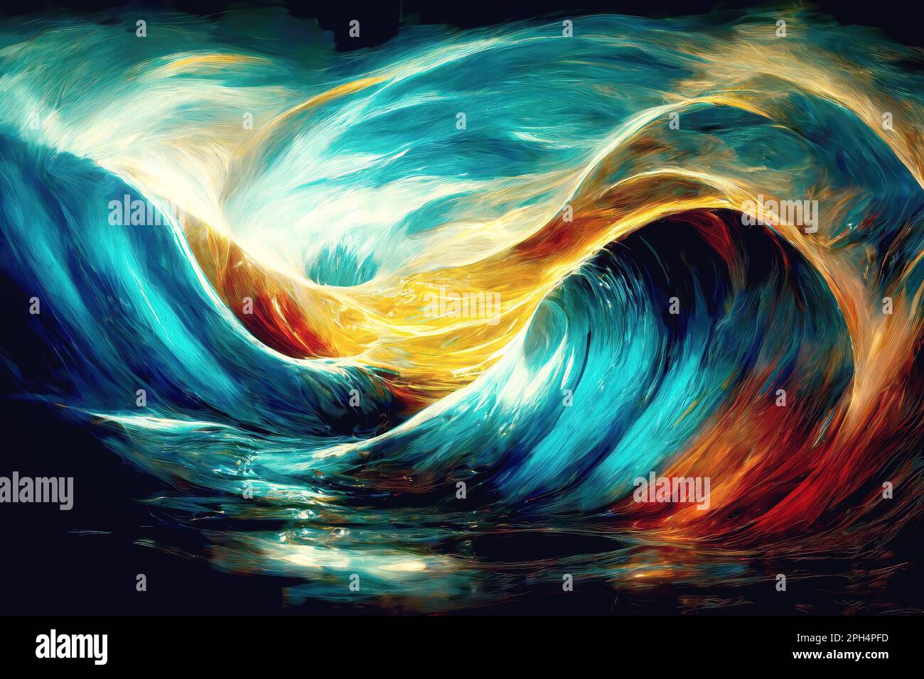beautiful colored waves. Digital art Stock Photo - Alamy