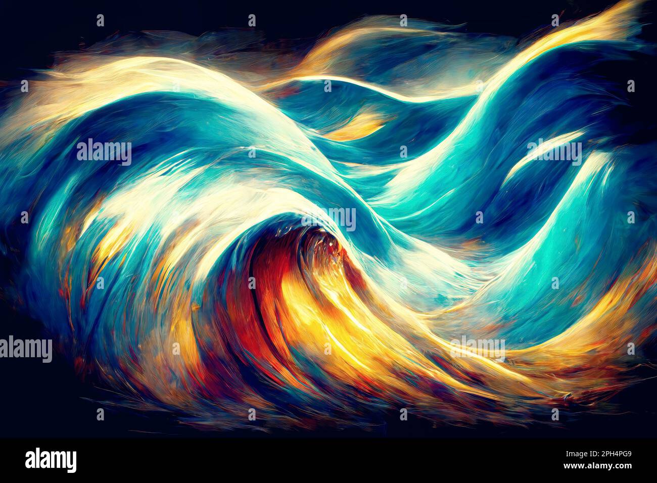 beautiful colored waves. Digital art Stock Photo - Alamy