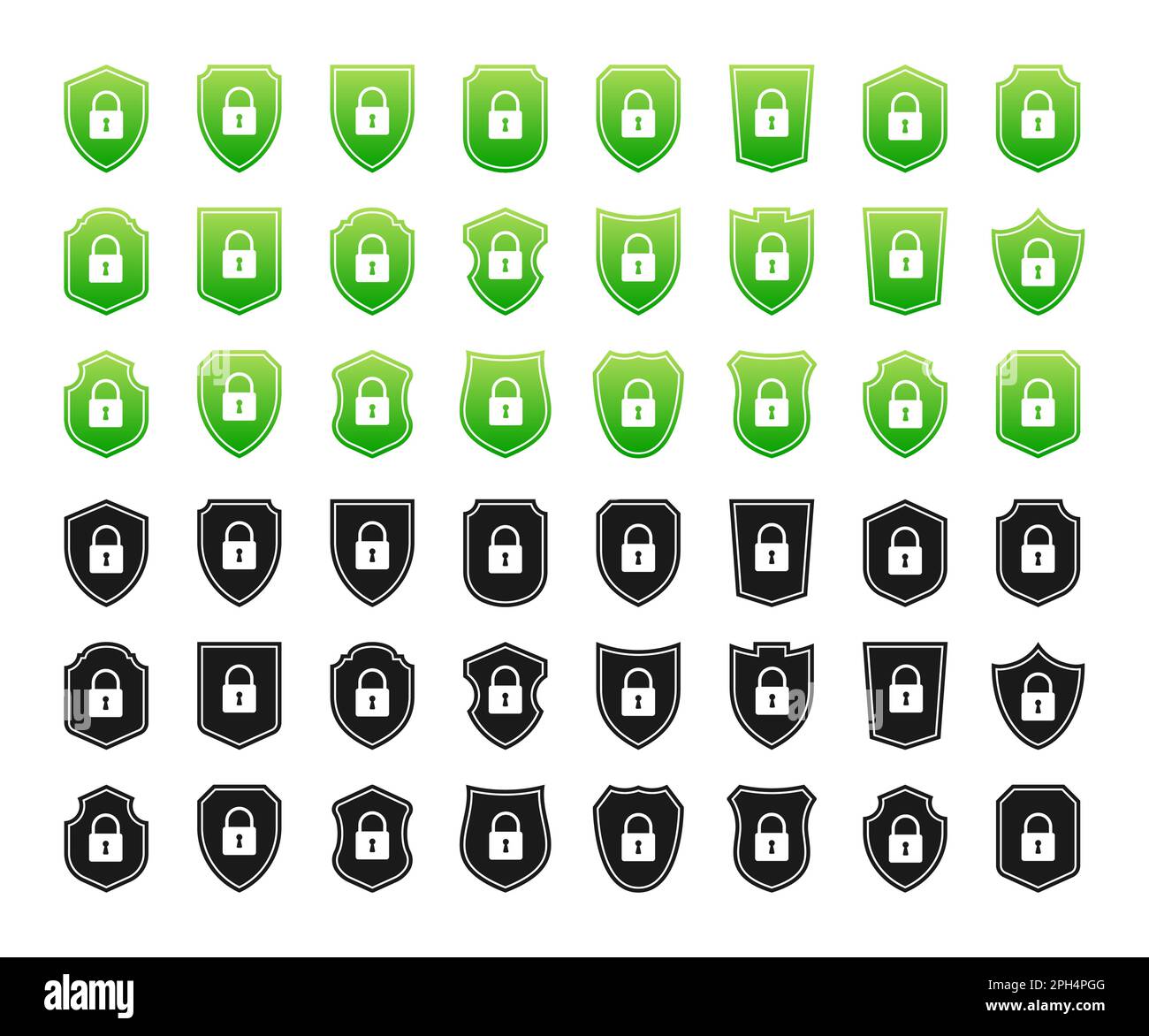 Set of shields. Protect signs. Knight award. Security label Stock ...