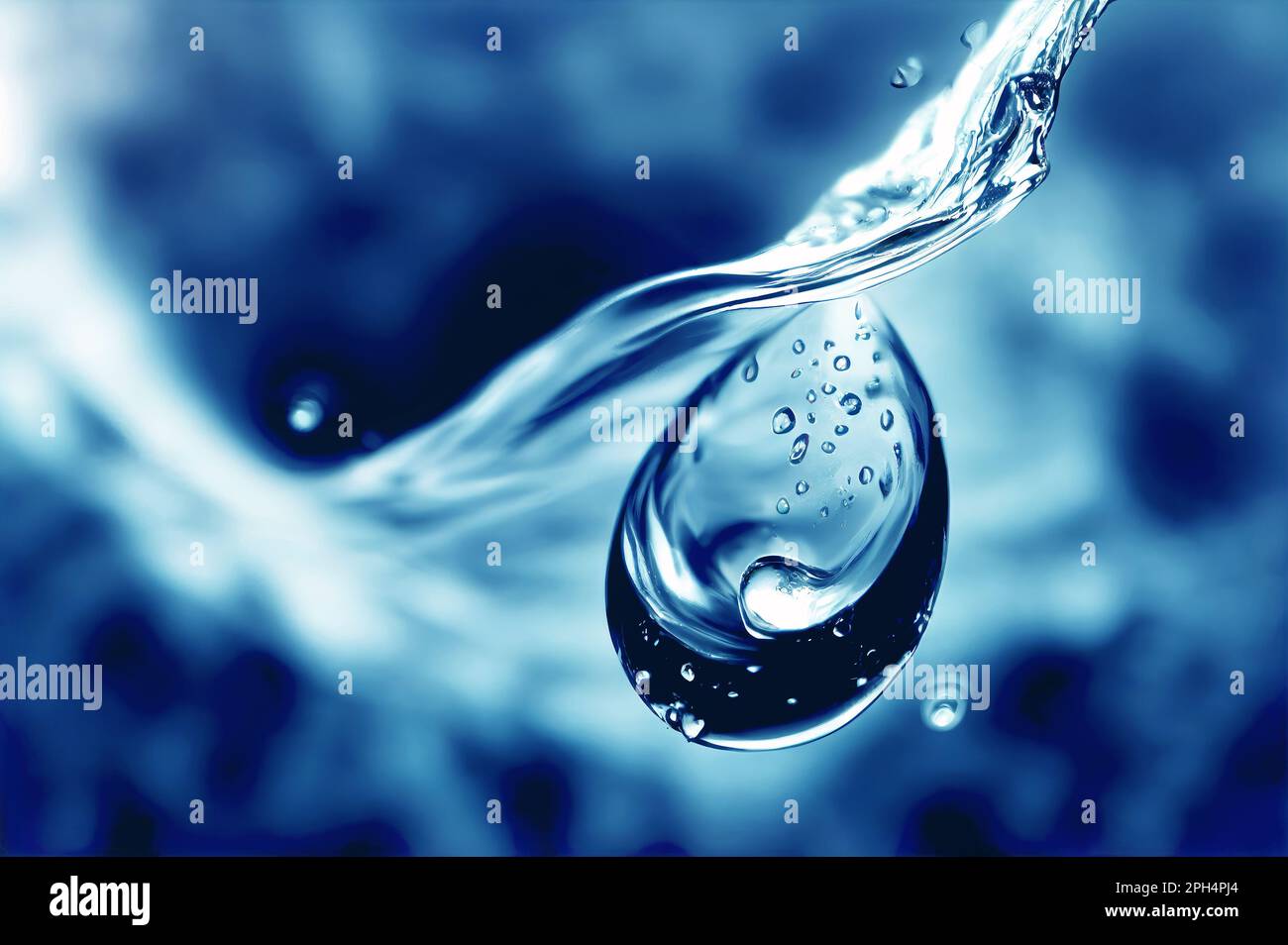 Water splash and water drop. Digital art Stock Photo - Alamy