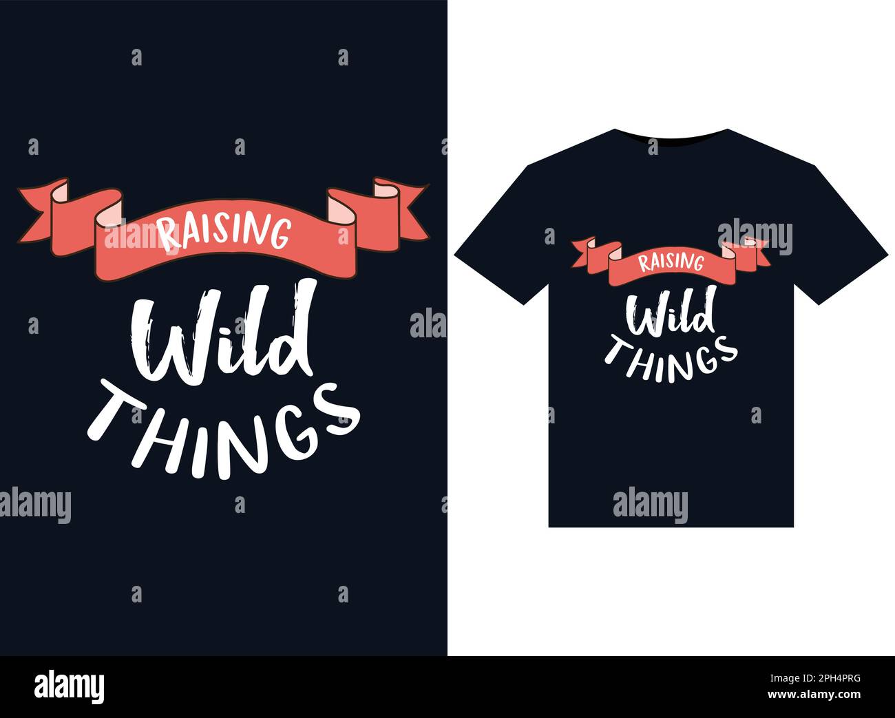 Raising Wild Things illustrations for print-ready T-Shirts design Stock ...