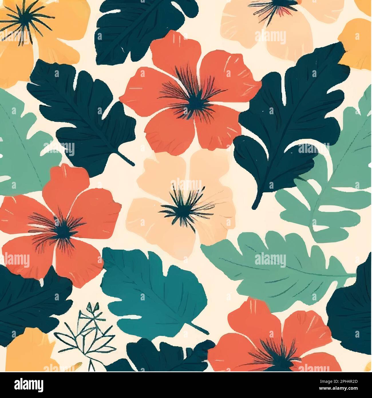 Hibiscus print not illustration Stock Vector Images - Alamy