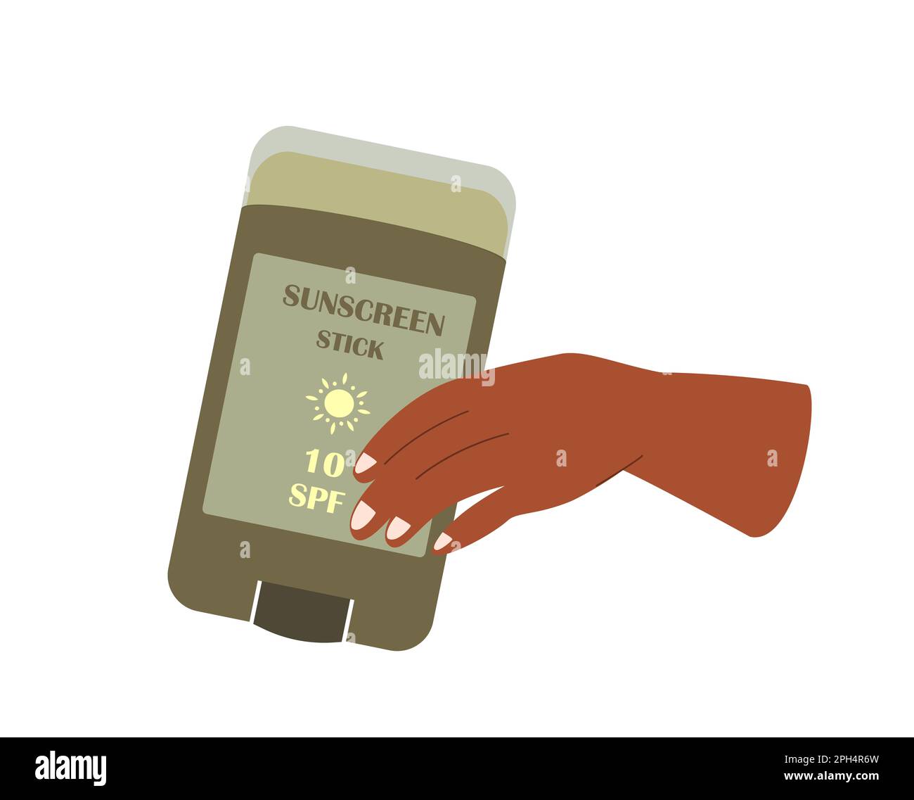 Green Package of Sun Care Stick. Calming Moisturizing Sunscreen Product ...