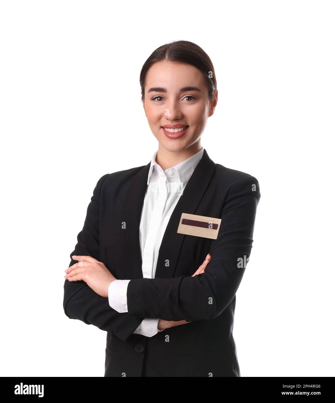 Female receptionist in formal uniform hi-res stock photography and ...