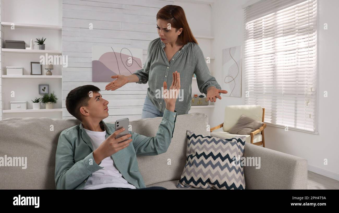 Mom scolding her son hi-res stock photography and images - Alamy