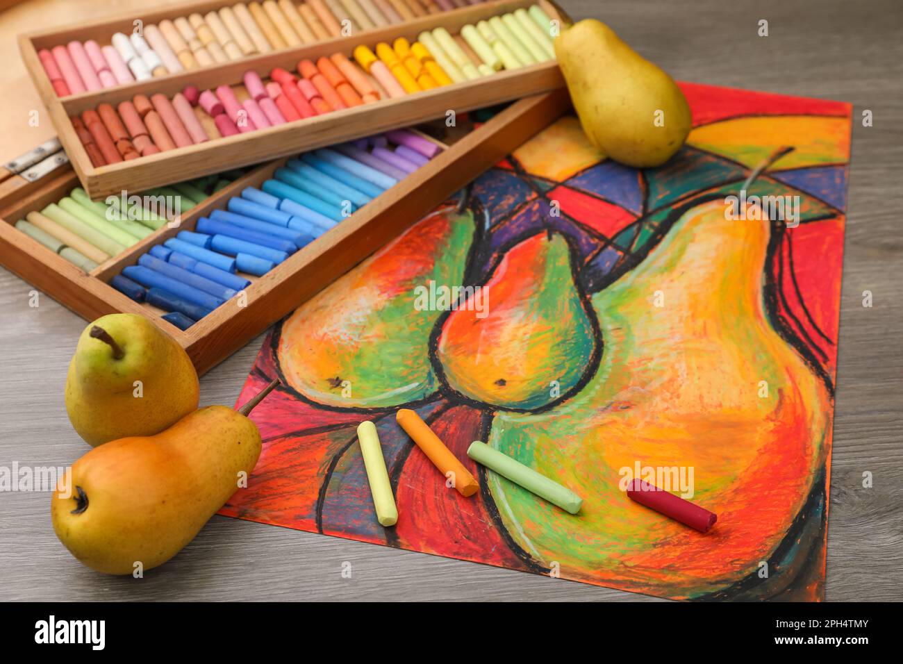 Pastel Drawings Of Fruits