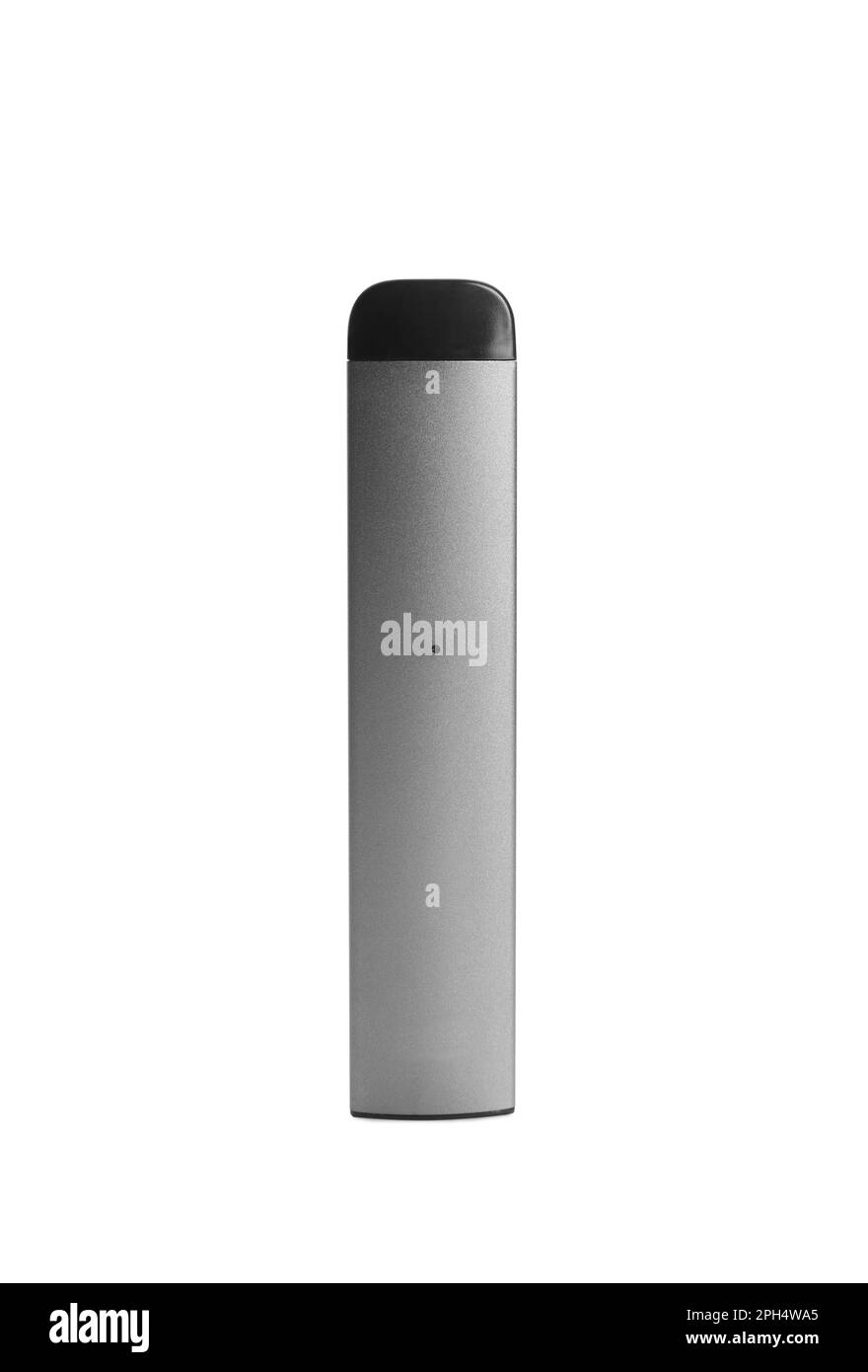 Grey disposable electronic cigarette isolated on white Stock Photo - Alamy