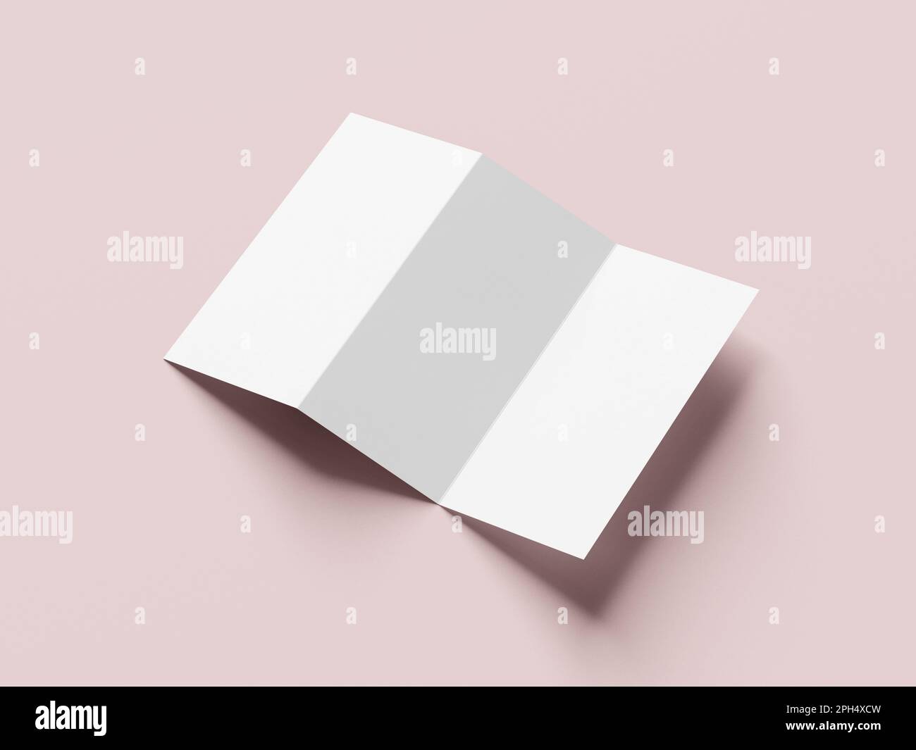 DL Tri-Fold Brochure 3D Rendering Stock Photo - Alamy