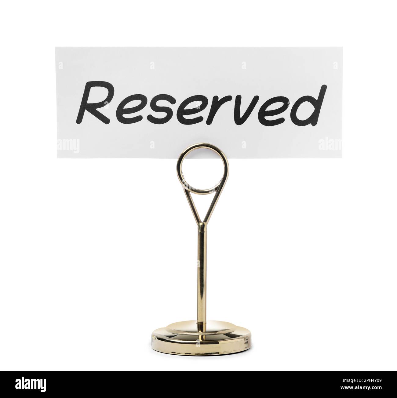 Elegant sign Reserved isolated on white. Table setting element Stock ...