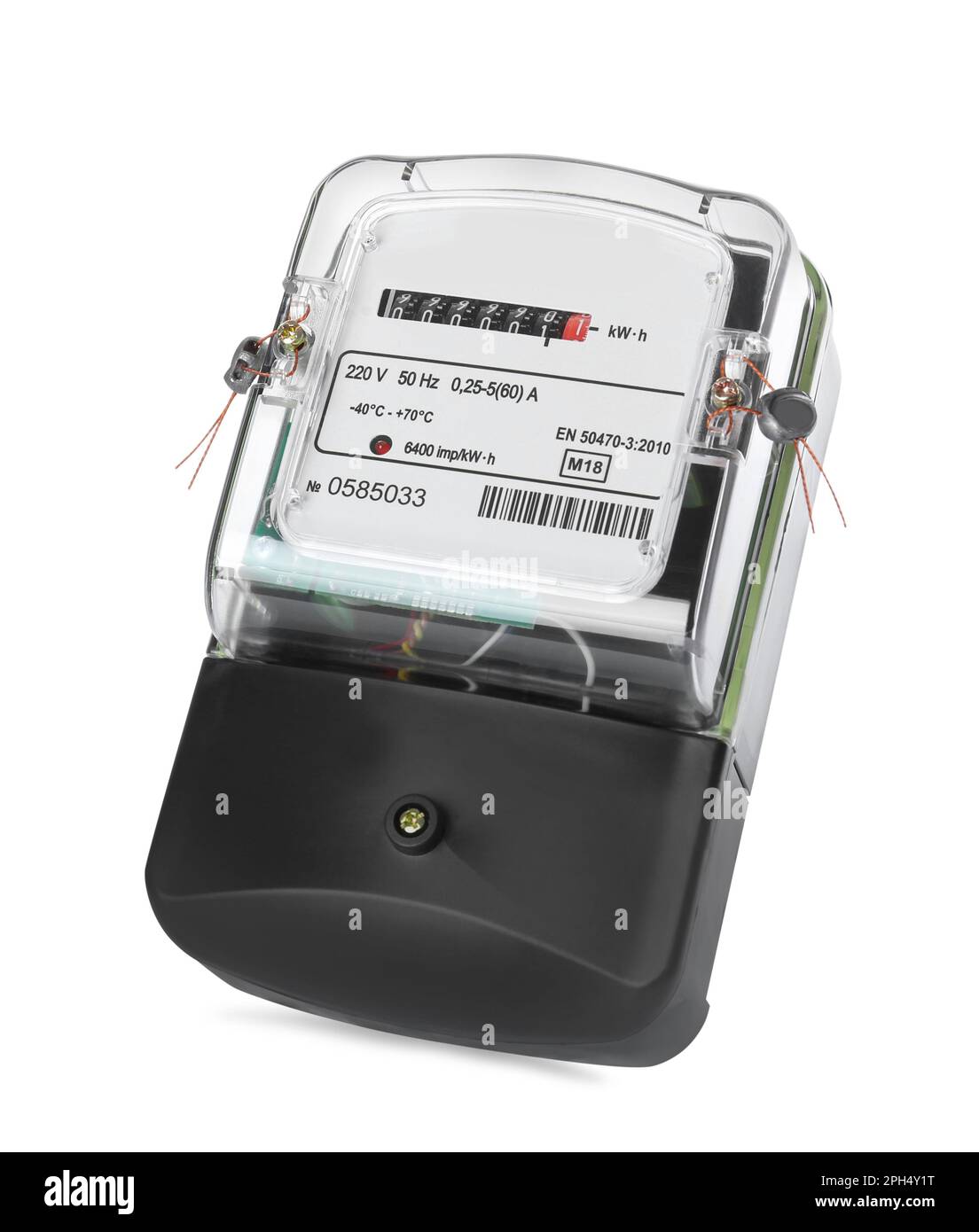Electricity meter isolated on white background. Measuring device Stock ...