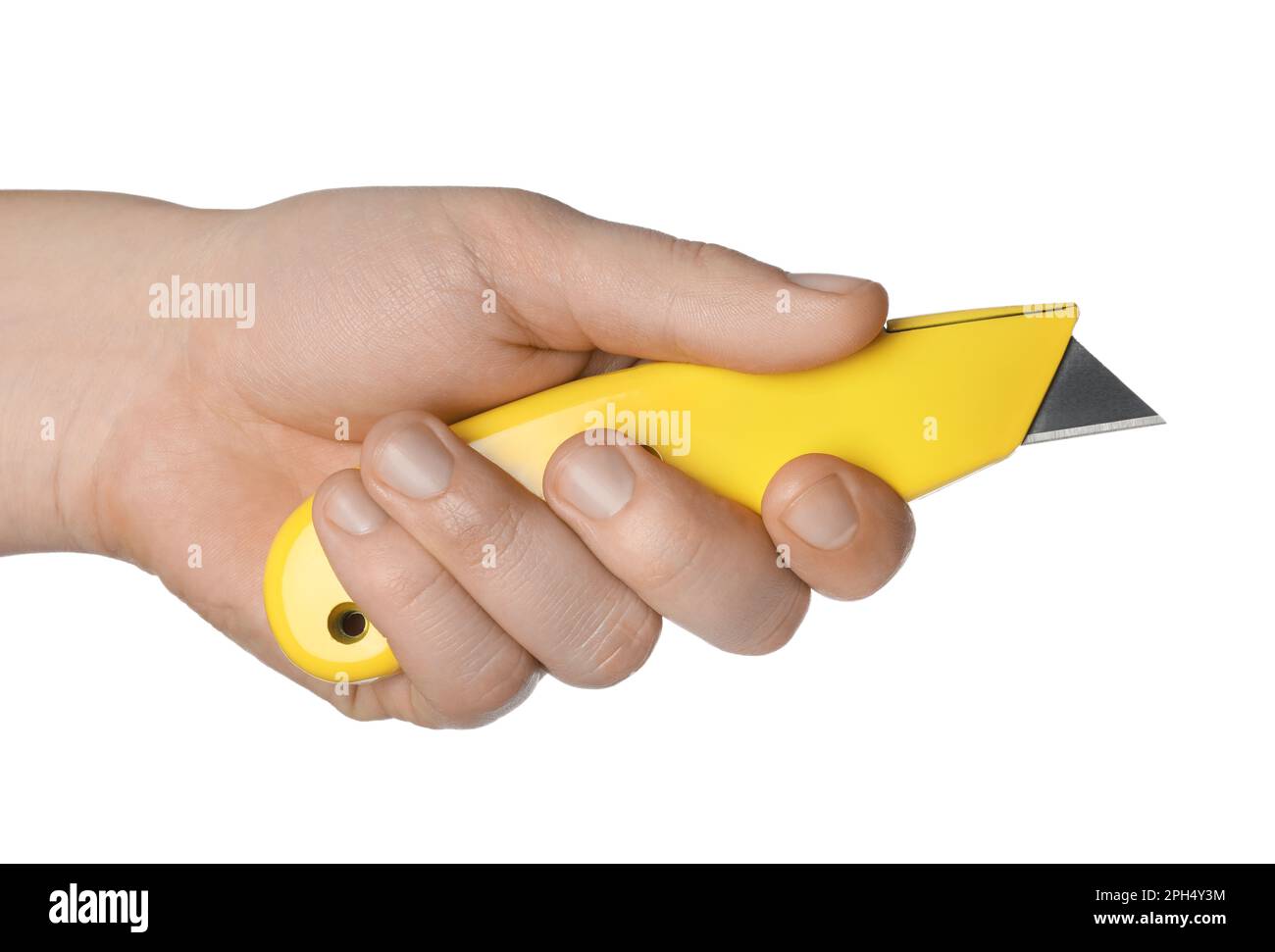Hand holding utility blade hi-res stock photography and images - Alamy