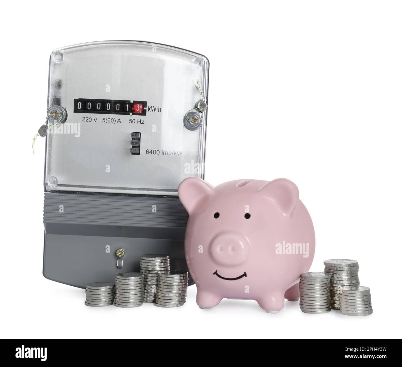 Electricity meter piggy bank Cut Out Stock Images & Pictures - Alamy