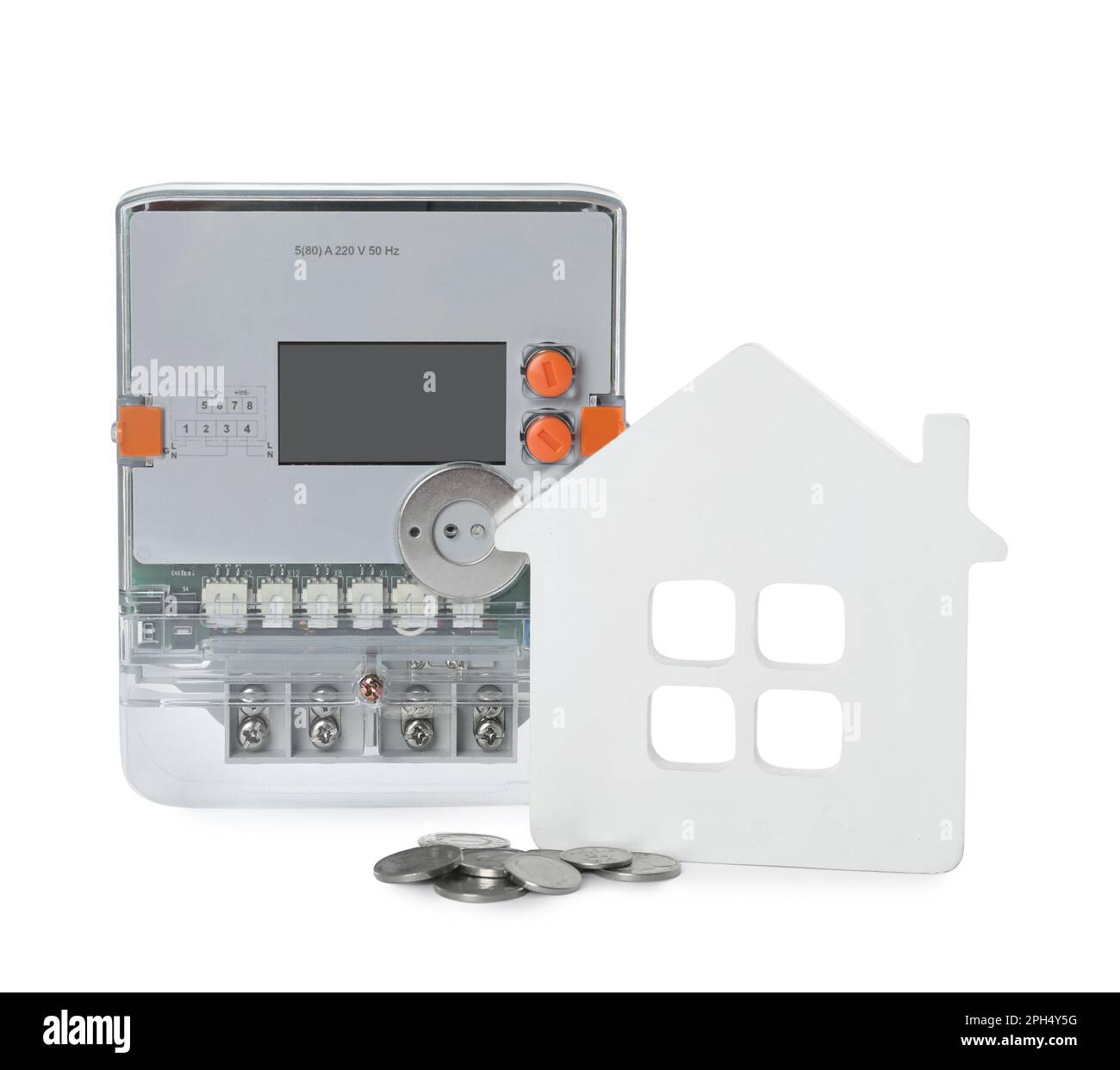 Electrical meter box on house Cut Out Stock Images & Pictures - Alamy