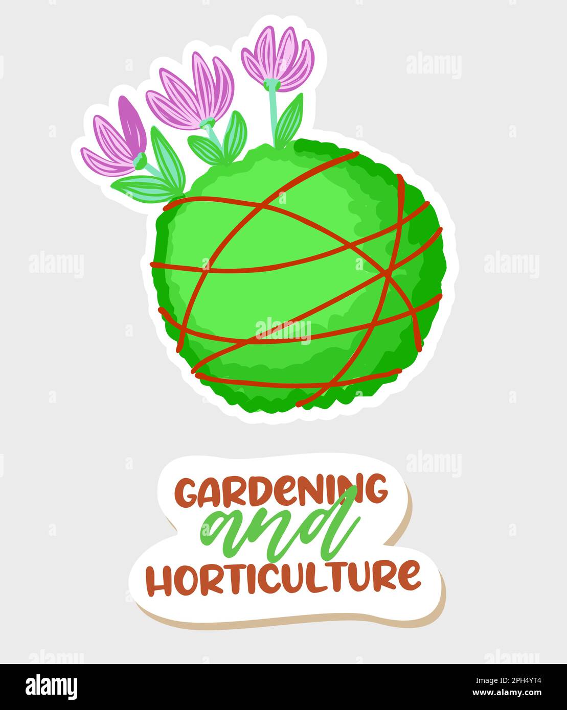 Flowers in a ball of moss. Spring composition. Floristry. Easter ...