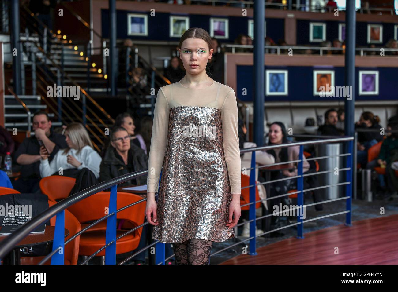 Helsinki, Finland. 24th Mar, 2023. A model showcasing a dress from ...