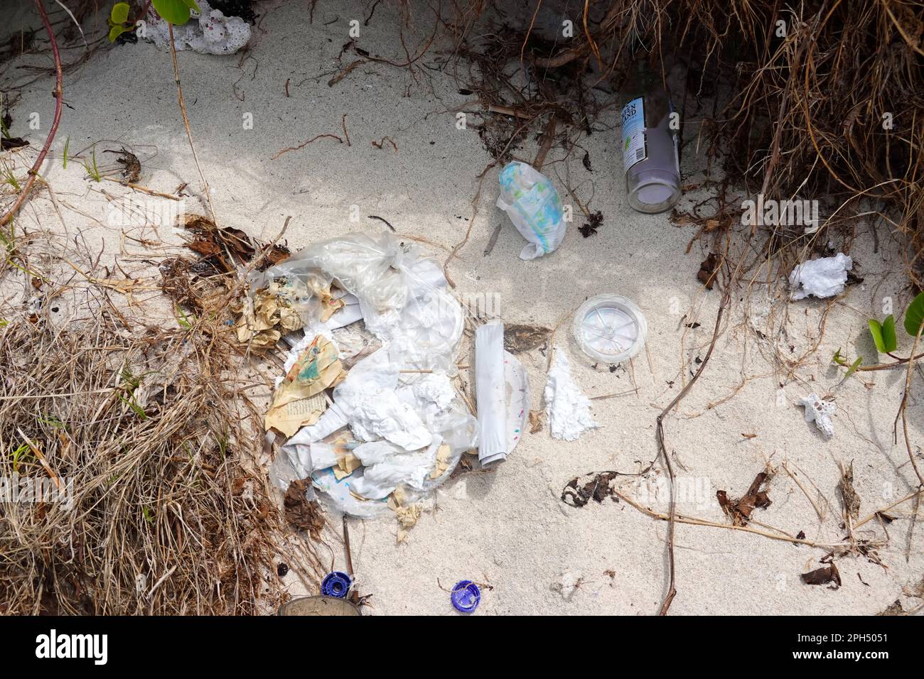 Plastic waste, beach, Mauritius Stock Photo - Alamy