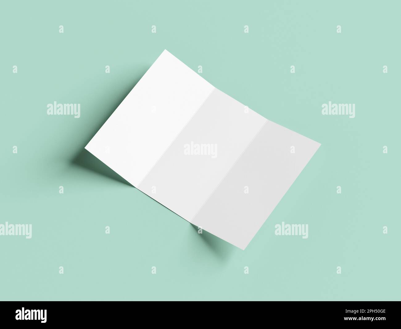 DL Tri-Fold Brochure 3D Rendering Stock Photo - Alamy