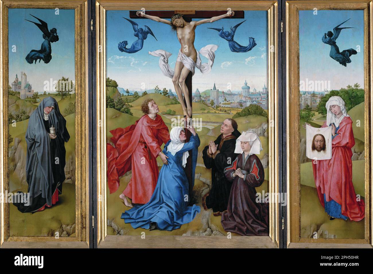 Triptych: The Crucifixion from 1443 until 1445 by Rogier van der Weyden Stock Photo - Alamy